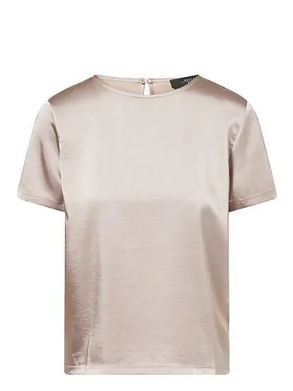 Max Mara Zona Round-neck Woven Top - Nudo