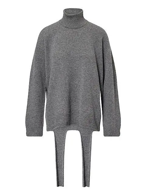 Issey Miyake Knit High-neck Wool Jumper - Charcoal