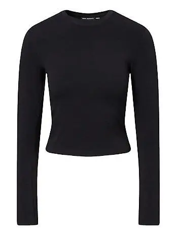 Good American Long-sleeve Stretch-cotton Top - Black001