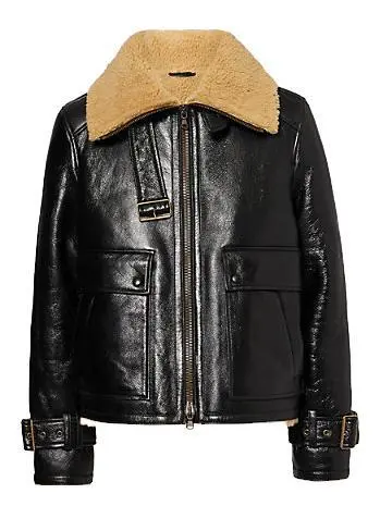 Veronica Beard Danika Shearling Jacket - Shiny Black