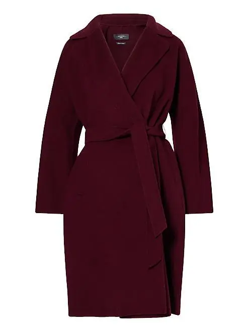 Max Mara Notch-lapels Wool-blend Coat - Bordeaux