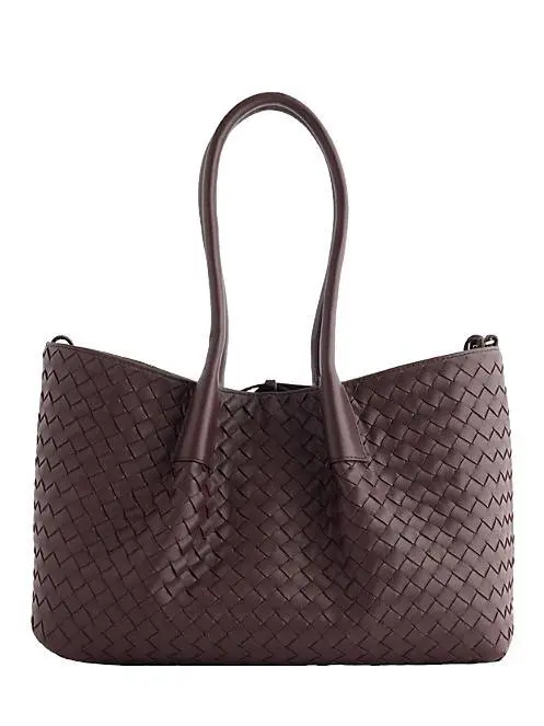 Bottega Veneta Pinacoteco Medium Leather Shoulder Bag - Dark Barolo-pick