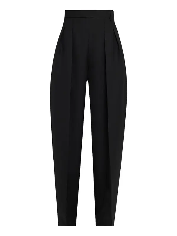 Khaite Dugan Pleated Ankle Pants - Black