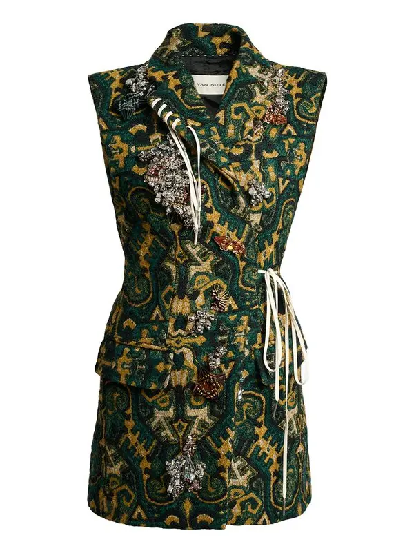 Dries Van Noten Embellished Sleeveless Blazer - Mltpat
