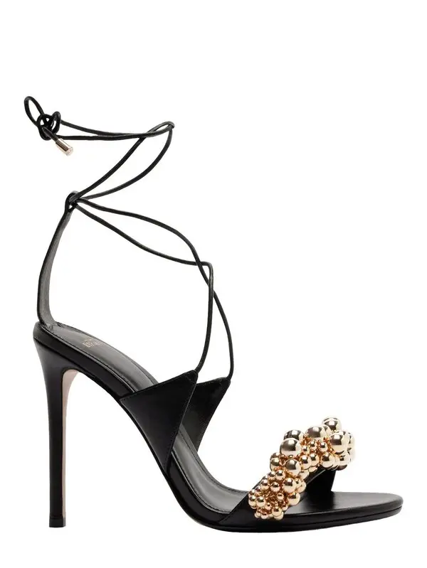 ALEXANDRE BIRMAN Gia 100 Leather Ankle-tie Sandals - Black