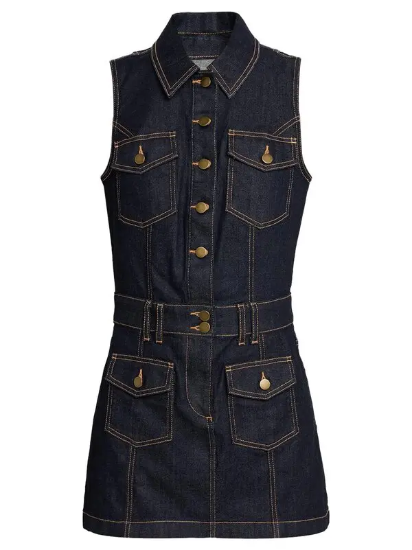 Ramy Brook Jenna Denim Mini Shirtdress - Resin Rins