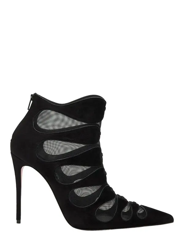 CHRISTIAN LOUBOUTIN 100mm Circus Max Suede And Mesh Ankle Boots - Black