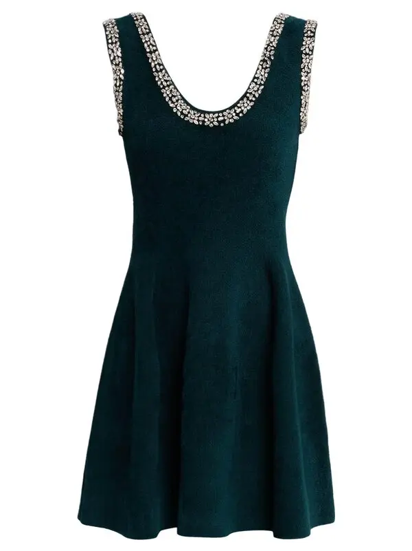 Simkhai Leona Crystal-trim Mini Dress - Emerald