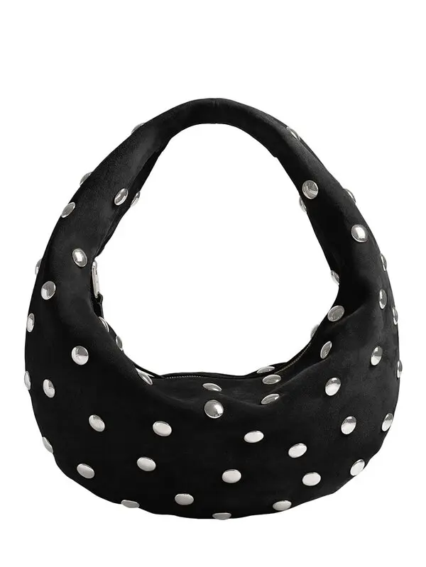 Khaite Olivia Medium Studded Hobo Bag - Black
