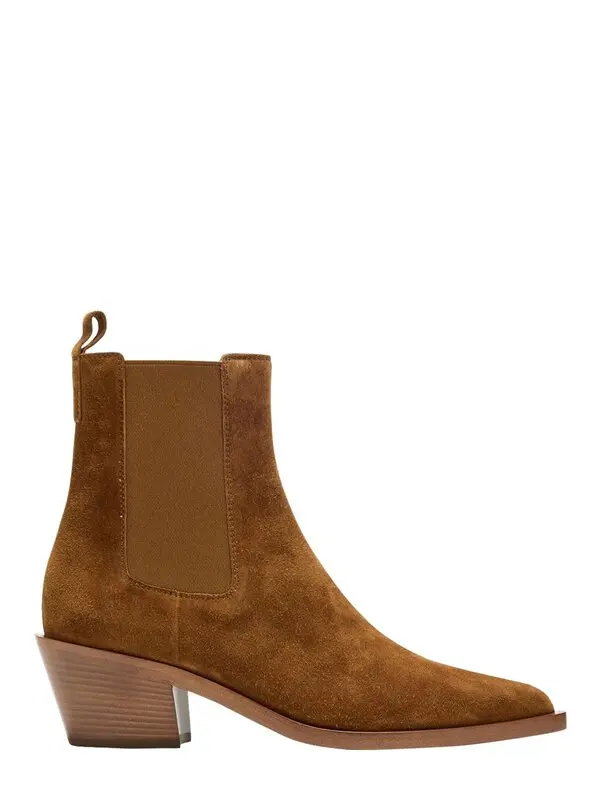 GIANVITO ROSSI Wylie Suede Western Chelsea Booties - Brown