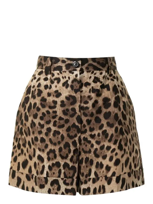 Dolce & Gabbana Leopard Print Skirt - Brown