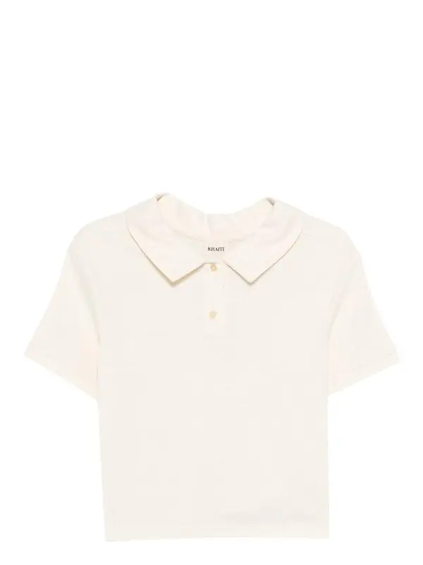 Khaite Jasna Silk Polo Shirt - White