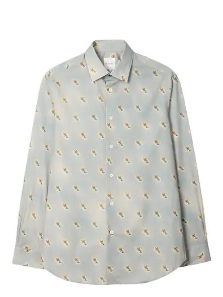 Paul Smith Tailored-fit 'ditsy Fruit' Print Shirt - Blue