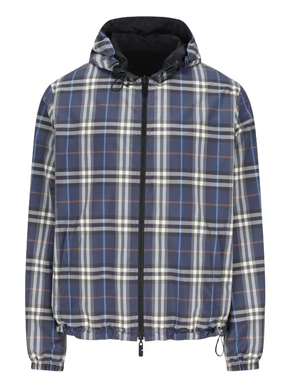 Burberry Jacket With Check Pattern - Pilot Blue Ip Check