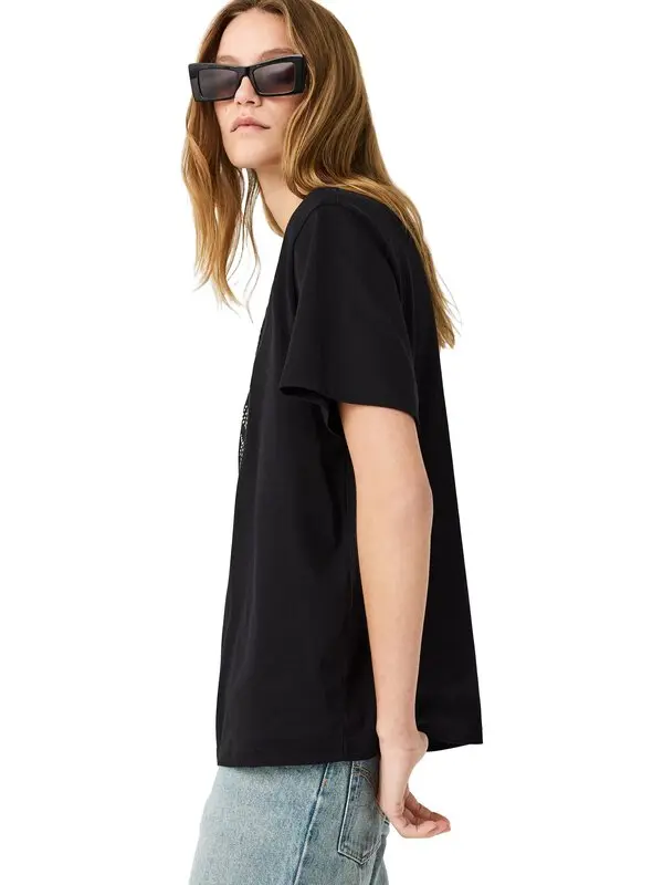Stella McCartney Logo-embroidered Boyfriend T-shirt - Black