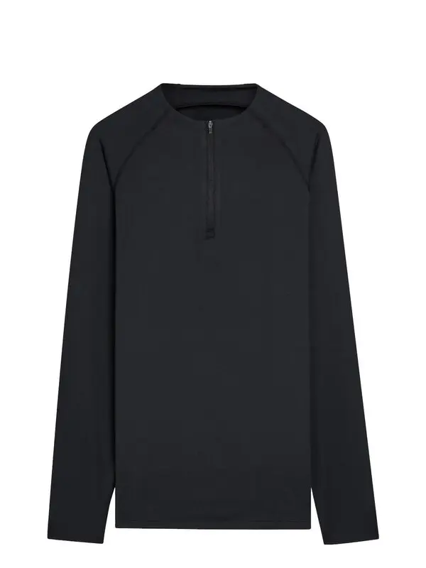 CONDITION Stretch-jersey Quarter-zip Top - Black