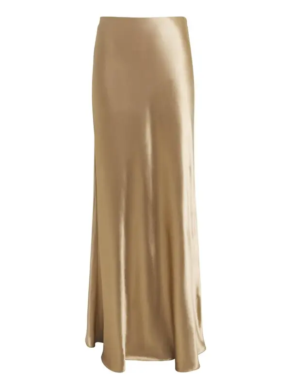 Lafayette 148 New York Satin Maxi Skirt - Beige