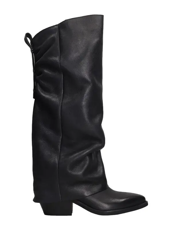 GISEL MOIRE Hunter Texan Boots - Black