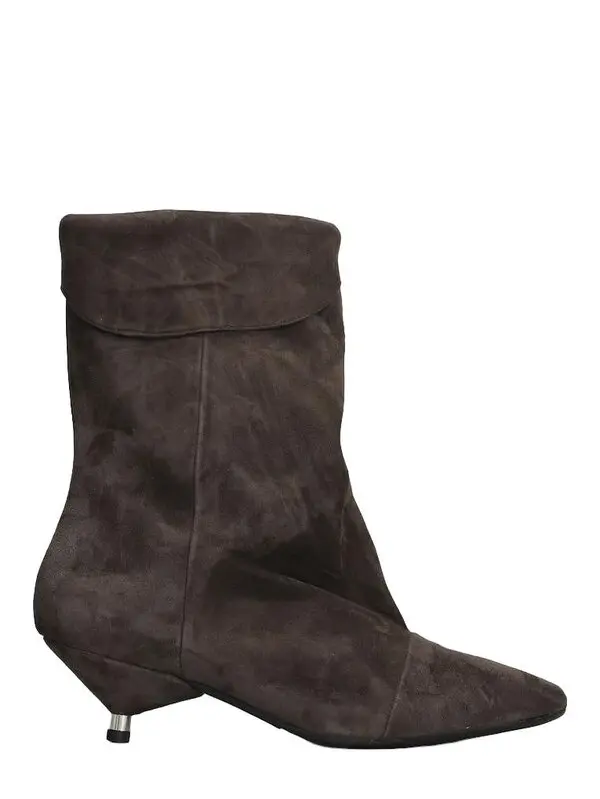 GISEL MOIRE Miriam Low Heel Ankle Boots - Brown
