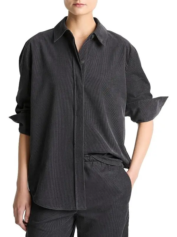 Vince Oversized Corduroy Shirt - Graphite