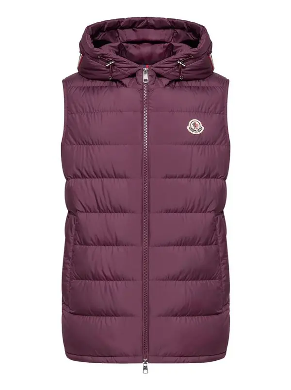 Moncler Marseillan Hooded Down Vest - Red