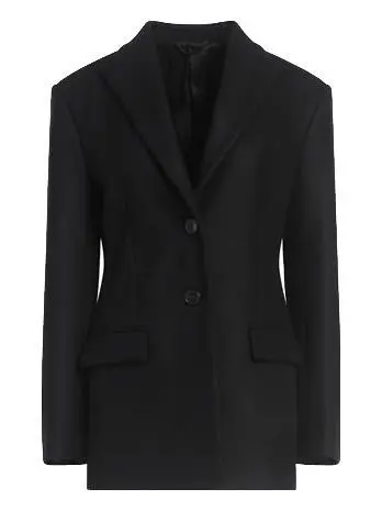 MODES Wool Felt Single-breasted Coat - Black