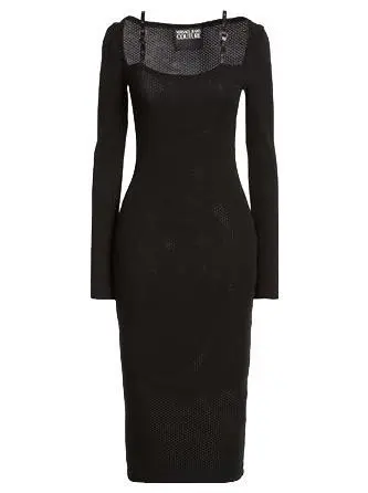 Versace Midi Bodycon Knit Dress - Black