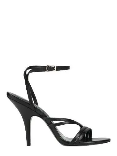 Patrizia Pepe Leather Ankle Strap Sandals - Black