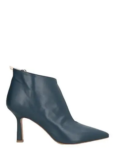 NOA A. Leather Ankle Boots - Navy
