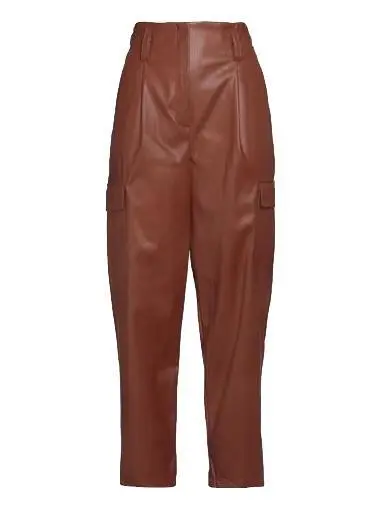I BLUES Coated High-waisted Cargo Pants - Brown