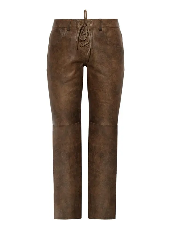 Isabel Marant Vanel Leather Trousers - Brown