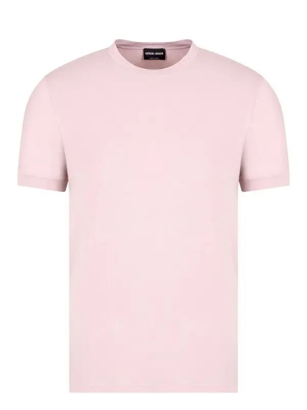 Giorgio Armani Asv Crew-neck T-shirt In Stretch Viscose Jersey - Pink