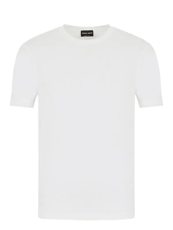 Giorgio Armani Asv Crew-neck T-shirt In Stretch Viscose Jersey - White