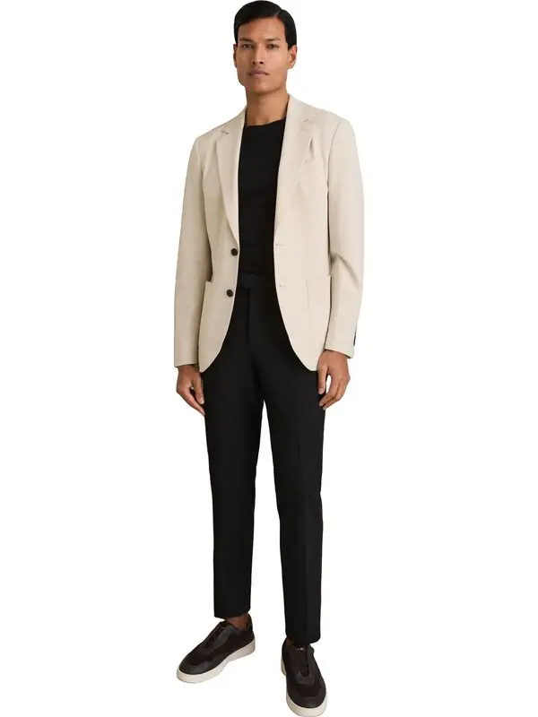 REISS Slim-fit Drawstring Trousers - Black