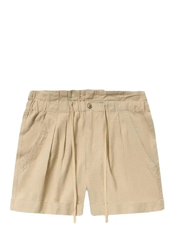 MARANT ETOILE Cotton-linen Canvas Relaxed Fit Short - Beige