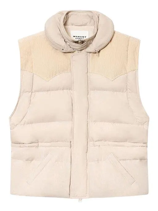 MARANT ETOILE Quilted Organic Cotton Vest - Ecru