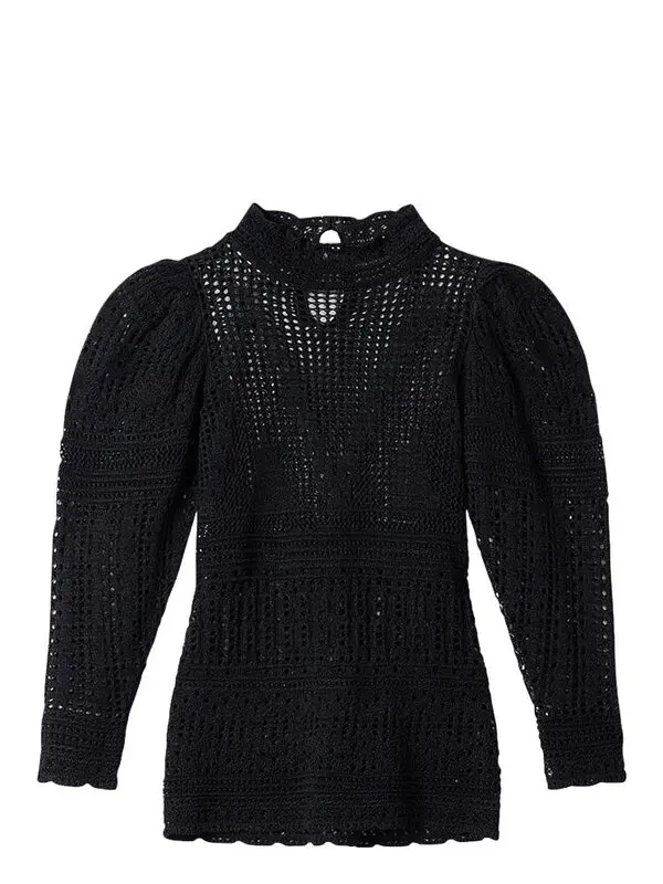 Isabel Marant Dahara Lightweight Openwork Knit Sweater - Black