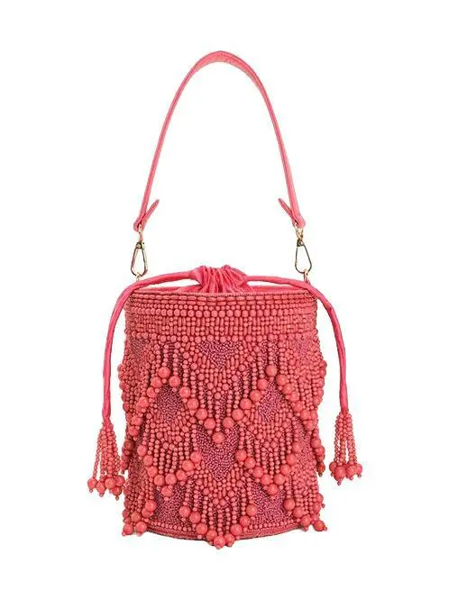 Yumi Kim Rose Eden Beaded Bucket Bag - Pink