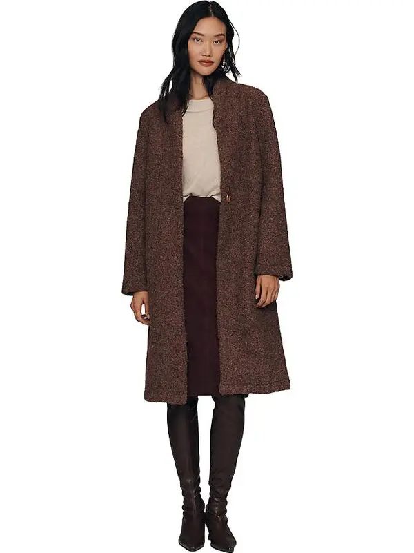SELF CONTRAST Bronte Open Long Cardigan Sweater - Taupe
