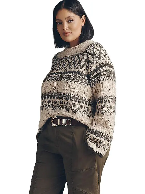 Sanctuary Fairisle Pullover Sweater - Cream