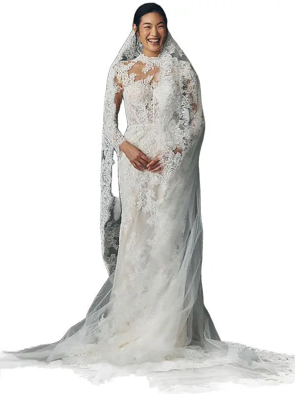 PRONOVIAS X Weddings Reney Lace Cathedral Veil - Ivory