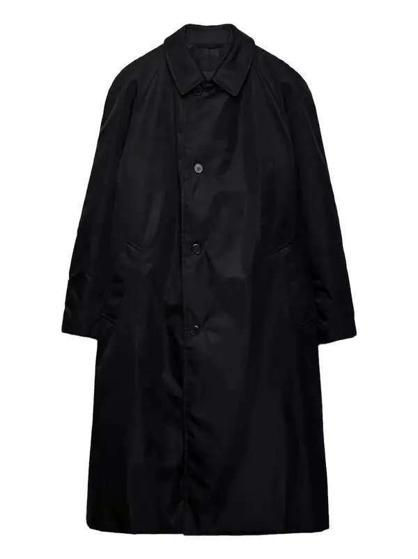 Prada Shirt-style Raglan Sleeve Coat - Black