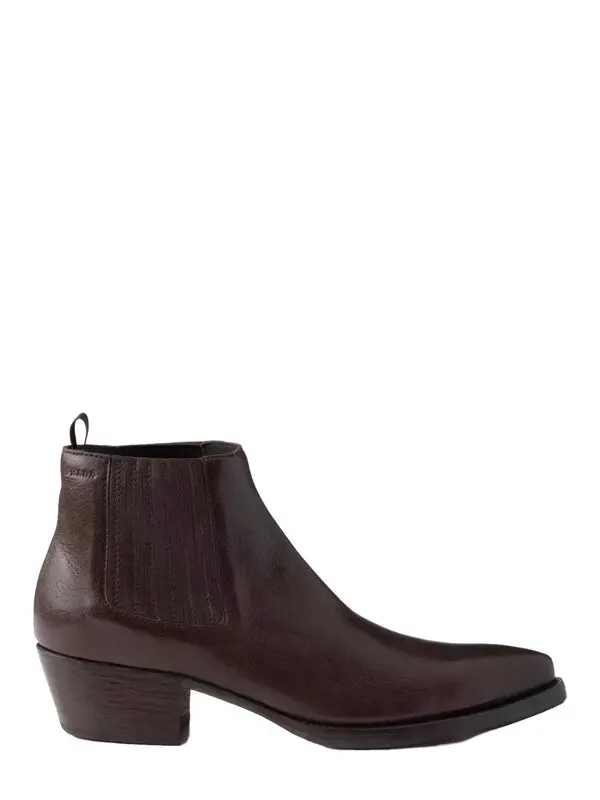 Prada 55mm Gusset-detail Leather Chelsea Boots - Brown