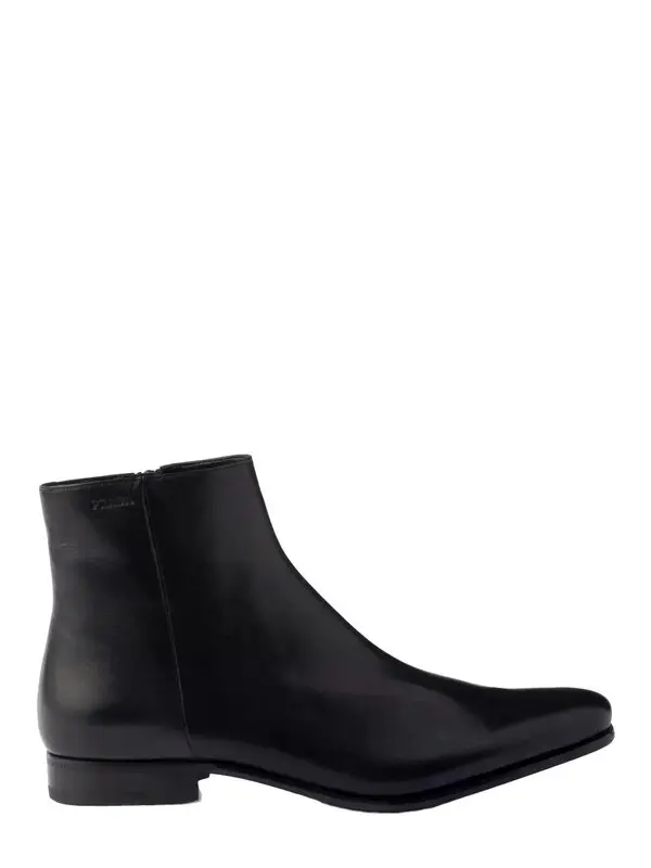 Prada 44mm Debossed-logo Zip Boots - Black