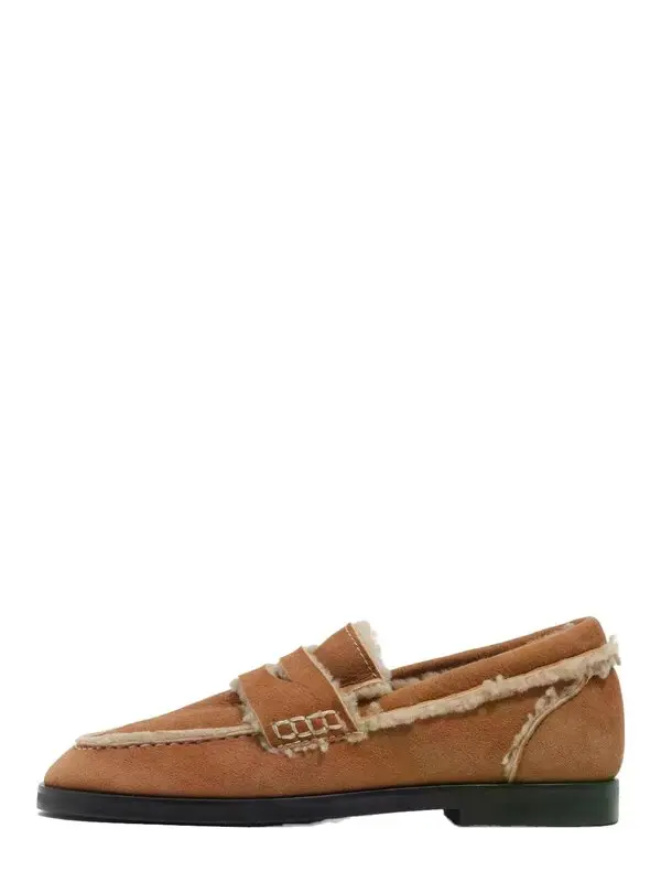 Bimba Y Lola Leather Strap Loafers - Brown