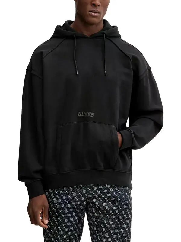 Guess Logo-print Hoodie - Black