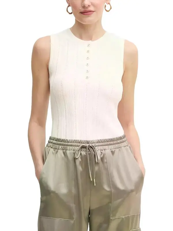 MARCIANO Button-up Sleeveless Top - Neutrals