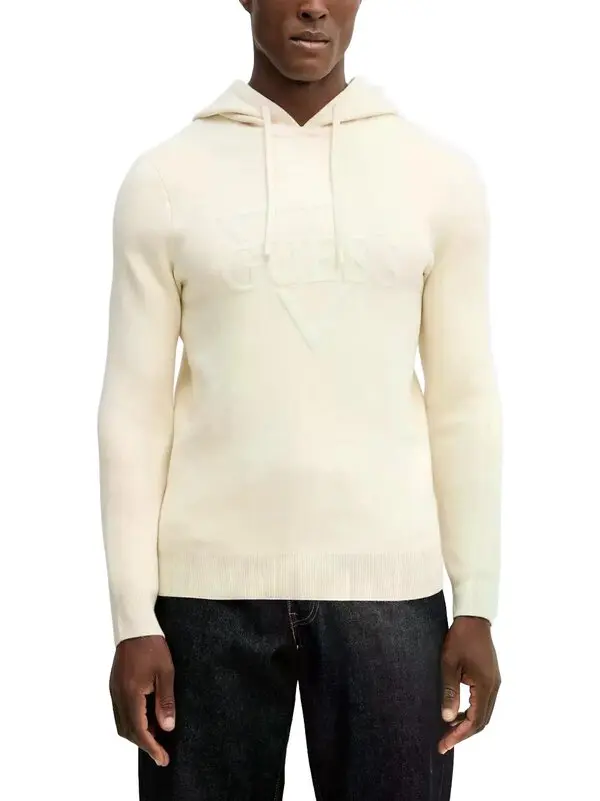 Guess Logo-lettering Hoodie - Neutrals