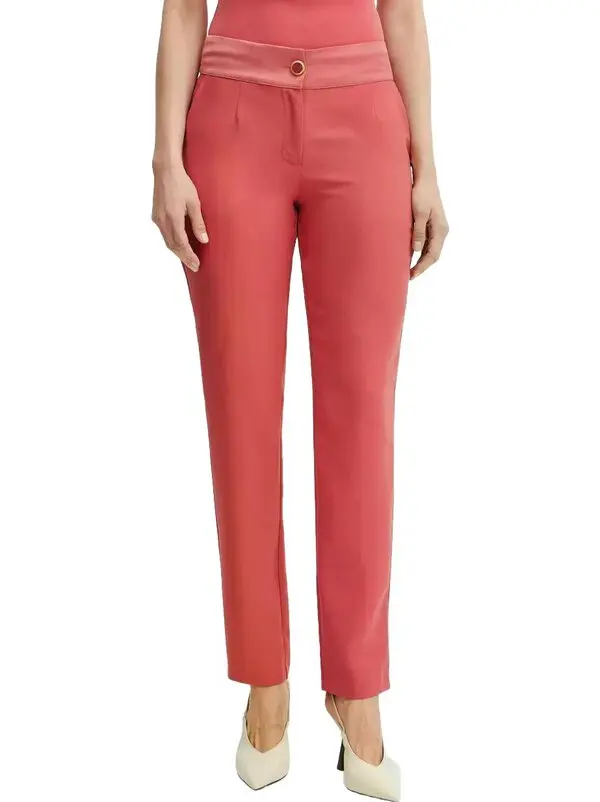 Guess Buttoned Slim-fit Trousers - Pink