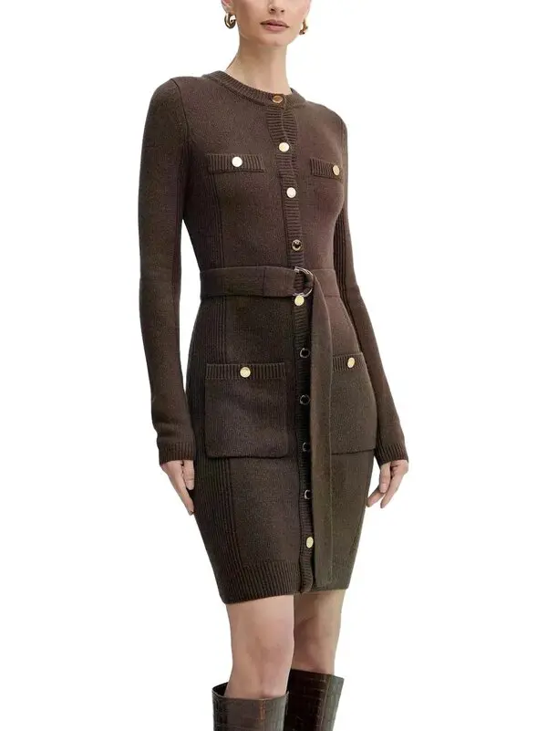 Guess Belted Mini Dress - Brown